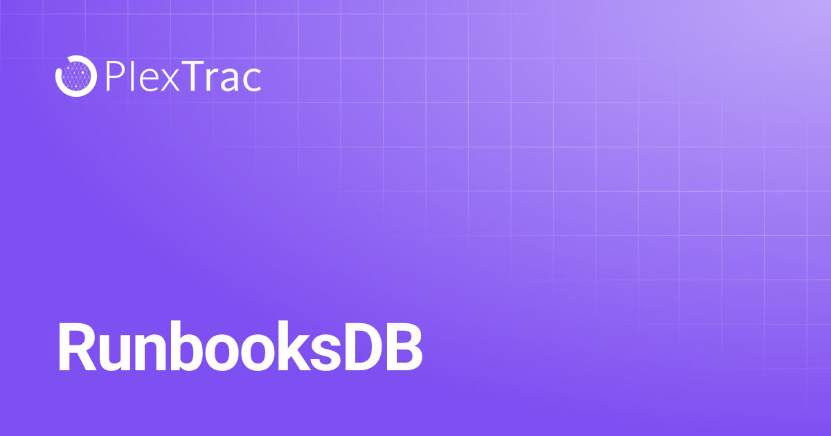 RunbooksDB | PlexTrac Documentation